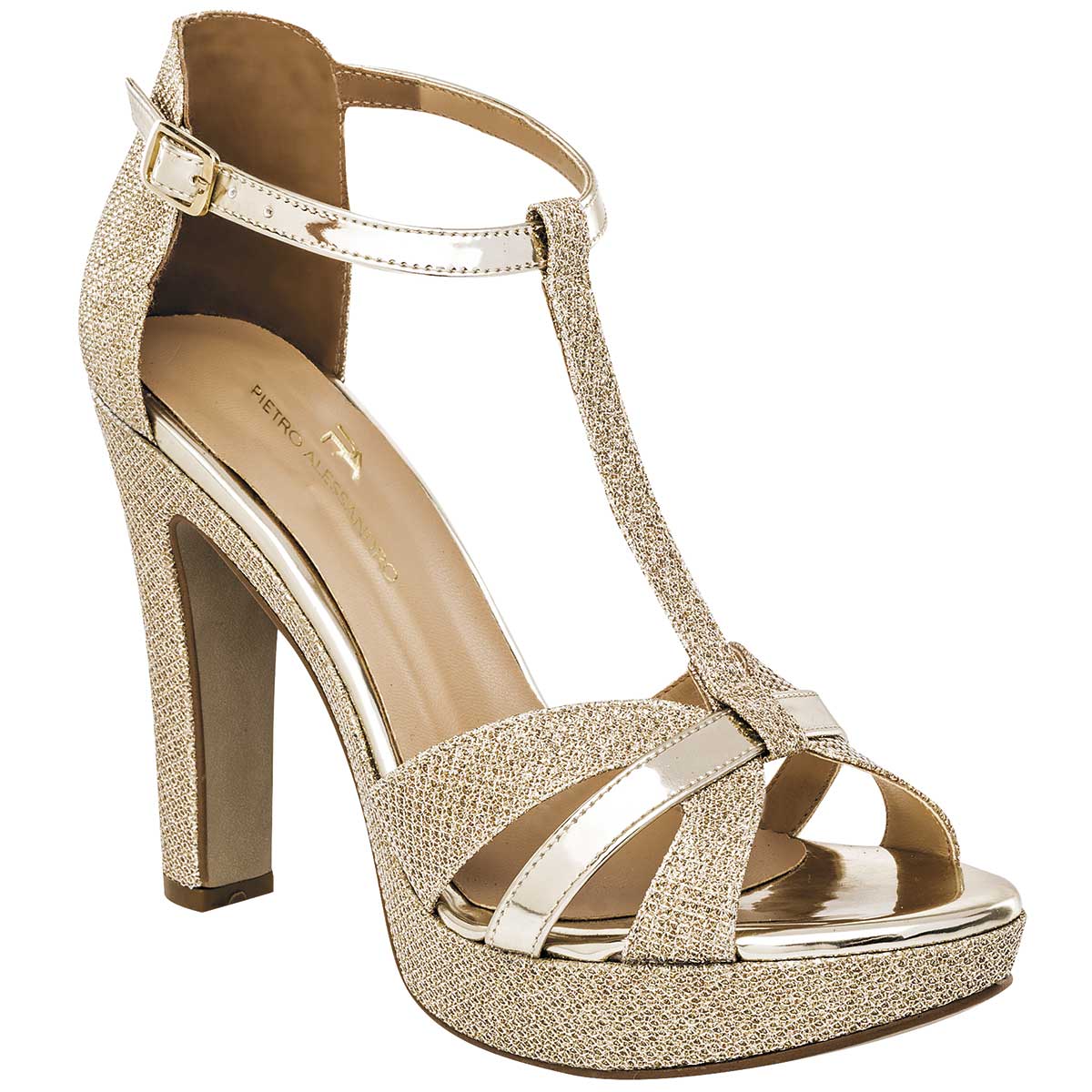 Zapatilla Color Oro 11 cms. altura - Leoneri